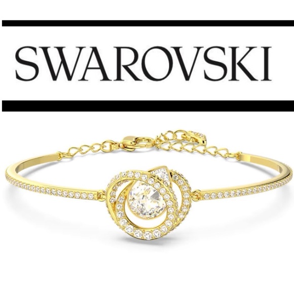 Swarovski | Jewelry | New Swarovski Generation Bangle White Goldtone ...